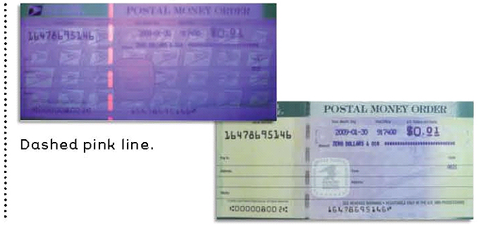 Money Order UV Features